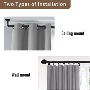 FELIDESIGN Outdoor Curtain Rod, 1 Inch Industrial Curtain Rod, Stainless Steel Curtain Rods, Black Curtain Rod, Curtain Rods for Windows 28 to 48, Rust Resistant for Indoor/Outdoor Use