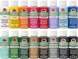 apple barrel multi-surface paint set, 16 piece (2-ounce), colors