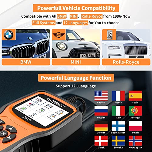 AUTOPHIX 7910 Elite Full Diagnostic Tool Compatible with BMW All Service Reset OBD2 Scanner All System Code Reader with Bi-Directional Test Battery Registration for BMW After 1996 [2023 Version]