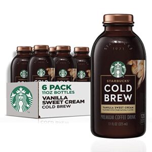 starbucks rtd coffee, cold brew, vanilla sweet cream , 11oz glass bottles (6 pack)