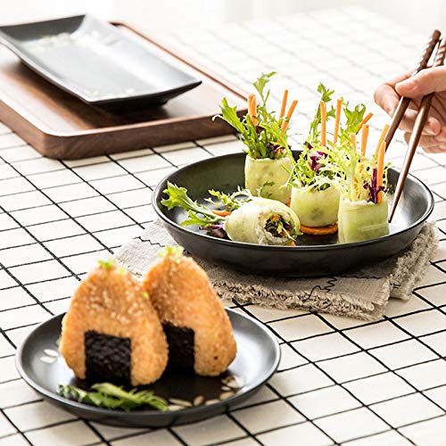 KOWMcp Dinner Plates Ceramic Plates Household Dishes Small Plate Dumpling Plate Breakfast Plate Black 16.5 * 2.3cm Ceramic Round Plate (Color : Gardenia)