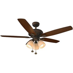 hampton bay rockport 52 in. led oil-rubbed bronze ceiling fan