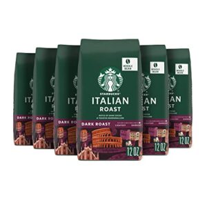 starbucks whole bean coffee—dark roast coffee—italian roast—100% arabica—6 bags (12 oz each)