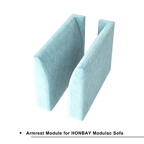 HONBAY Side Armrest Module for Modular Sofa Pair of Armrests for Sectional Modular Couch, Aqua Blue