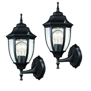 outdoor black wall lantern (2-pack)