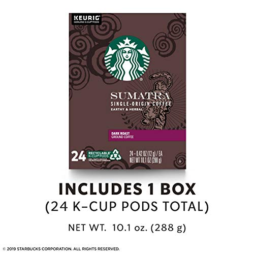 Starbucks Sumatra Dark Roast Single Cup Coffee for Keurig Brewers,0.42 Ounce (Pack of 24)