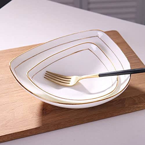 KOWMcp Dinner Plates 20.5 * 5cm White Rectangular Dinner Platter, Restaurant Dessert Plates for Appetizers, Snacks, Sushi, Lunch, Chips, Party