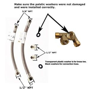 PROZRTED Smart Instant Hot Water Recirculating System Pump 3 speed with Bulit-in Thermostat HBS24-12 15 inch Hose