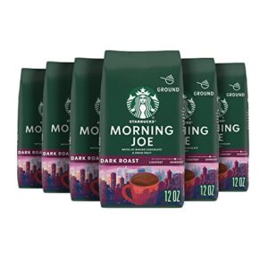 starbucks morning joe gold coast dark roast ground coffee, 12 ounce (pack of 6)