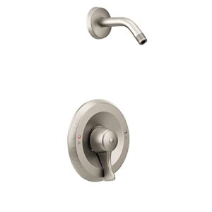 moen commercial m-dura classic brushed nickel positemp shower only trim kit without showerhead without valve, t8375nhcbn