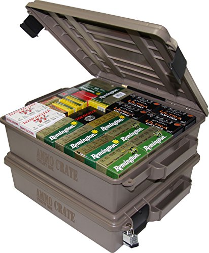 MTM ACR5-72 ACR5 Ammo Crate Utility Box, Brown, Medium&MTM ACR4-18 Ammo Crate Utility Box,Green,Medium