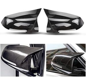 door rearview mirror cover cap carbon fiber replacement for bmw f20 f22 f30 f31 f32 f33 f36 f87 m2 x1 e84 328i 330i 335i 428i 435i (2pcs)