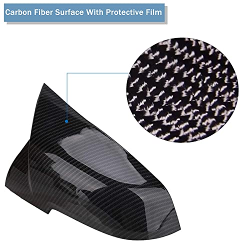 Door Rearview Mirror Cover Cap Carbon Fiber Replacement for BMW F20 F22 F30 F31 F32 F33 F36 F87 M2 X1 E84 328i 330i 335i 428i 435i (2PCS)