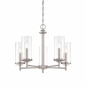 hampton bay 5-light brushed nickel finish interior chandelier