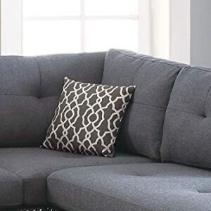 Poundex Linen-Like Fabric Sofas in Grey