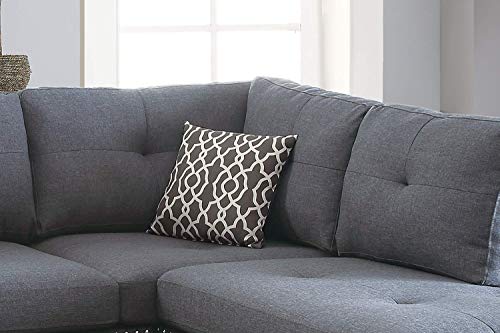 Poundex Linen-Like Fabric Sofas in Grey