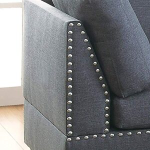 Poundex Linen-Like Fabric Sofas in Grey