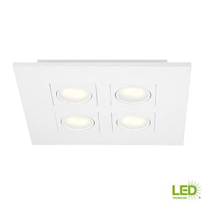 Hampton Bay 27992-HBU 9.2-Watt White Integrated LED Flushmount Light