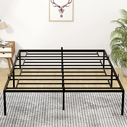 Coucheta Bed Frame with Storage 13 Inch Metal Platform Bed Frame with Steel Slat Support No Box Spring Needed Heavy Duty Full Size Bed Frame Mattress Foundation Easy to Assemble (Full)