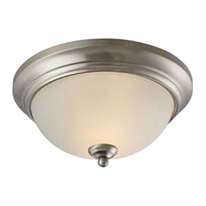 hampton bay lighting clifton 11 in. brushed nickel selectable led flush mount