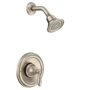 moen brantford brushed nickel posi-temp pressure balancing shower trim kit, valve required, t2152bn