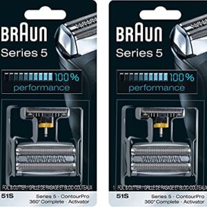 BRAUN 51S 8000 Series 5 360 Complete Activator ContourPro Shaver Foil & Cutter Head Replacement Pack, 2 Count