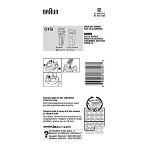 BRAUN 51S 8000 Series 5 360 Complete Activator ContourPro Shaver Foil & Cutter Head Replacement Pack, 2 Count