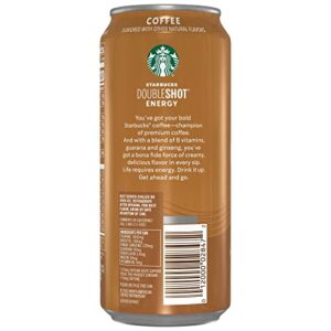 Starbucks RTD Energy Drink, Doubleshot Energy Drink, Coffee, Guarana, Vitamin B, Ginseng, 15 oz Cans (12 Pack)