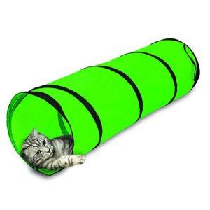 Petmate Jackson Galaxy Cat Crawl Solid Tunnel, Green/Orange