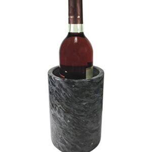 Marble Wine Cooler，Suitable for Wine Barrels or Champagne Cooler 750 ml Bottles, Ideal Gift for Wine Enthusiasts（black）