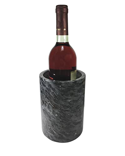 Marble Wine Cooler，Suitable for Wine Barrels or Champagne Cooler 750 ml Bottles, Ideal Gift for Wine Enthusiasts（black）