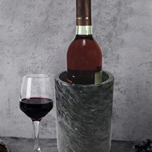 Marble Wine Cooler，Suitable for Wine Barrels or Champagne Cooler 750 ml Bottles, Ideal Gift for Wine Enthusiasts（black）