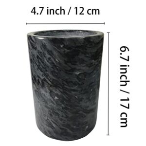 Marble Wine Cooler，Suitable for Wine Barrels or Champagne Cooler 750 ml Bottles, Ideal Gift for Wine Enthusiasts（black）