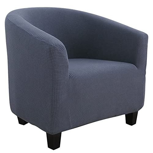 SearchI Club Chair Slipcover Stretch Barrel Chair Covers Jacquard Tub Chair Slipcovers Soft Spandex Armchair Sofa Cover Removable Couch Furniture Protector Arm Chair Cover for Living Room