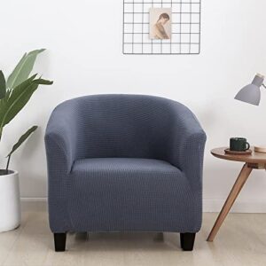 SearchI Club Chair Slipcover Stretch Barrel Chair Covers Jacquard Tub Chair Slipcovers Soft Spandex Armchair Sofa Cover Removable Couch Furniture Protector Arm Chair Cover for Living Room