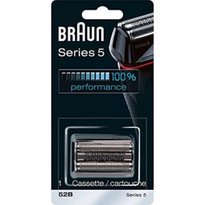 braun series 5 shavers replacement foil and trimmer head cassette with ultra-active-lift middle trimmer and crosshair designed foil, silver finish