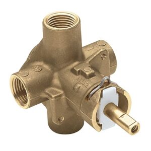 moen brass posi-temp pressure balancing tub and shower valve, four port cycle valve with standard 1/2-inch ips connections, 2510