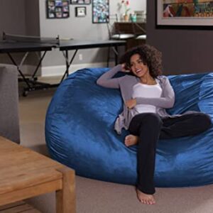 Sofa Sack - Plush Bean Bag Sofas with Super Soft Microsuede Cover - XL Memory Foam Stuffed Lounger Chairs For Kids, Adults, Couples - Jumbo Bean Bag Chair Furniture - Royal Blue 6'