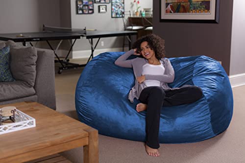 Sofa Sack - Plush Bean Bag Sofas with Super Soft Microsuede Cover - XL Memory Foam Stuffed Lounger Chairs For Kids, Adults, Couples - Jumbo Bean Bag Chair Furniture - Royal Blue 6'