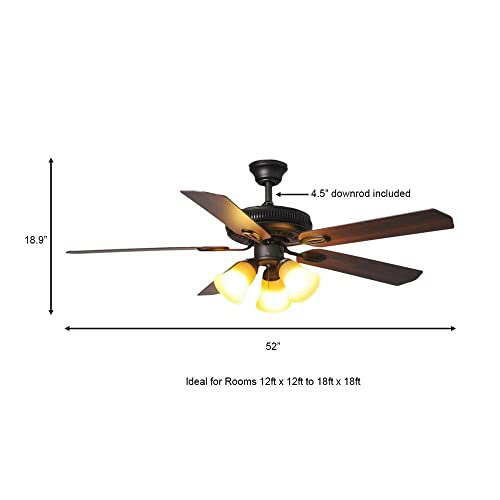 Hampton Bay AG524-ORB Glendale 52" Oil-Rubbed Bronze Ceiling Fan