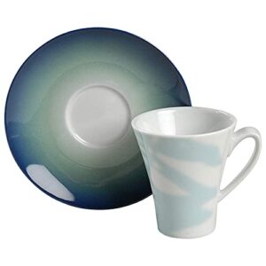 crate & barrel mist demitasse cup & saucer