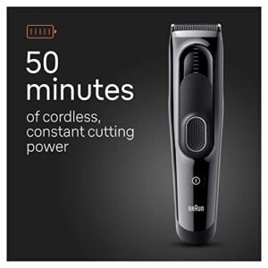 Braun Hair Clippers Series 5 5310, Hair Clippers for Men, Hair Clip from Home with 9 Length Settings, Incl. Memory SafetyLock Recall Setting, Ultra-Sharp Blades, 2 Combs,