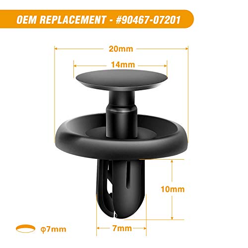 GOOACC 100PCS 6.5mm 7mm 9mm Compatible with Toyota Push Type Retainer 90467-10183,Engine Under Cover Push-Type Retainer for Lexus&Toyota Clips 90467-07201,for Toyota 52161-02020 Bonus Fastener Remover