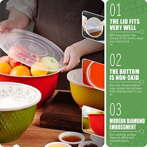 16Pcs Large Mixing Bowls with Airtight Lids Set: Zog Melamine Baking Bowl Set 5.5, 3.9, 2.6 QT, Nesting Bowls for Space Saving, Kitchen Bowls with Non-Slip Pad for Prepping, Cooking, Food Storage