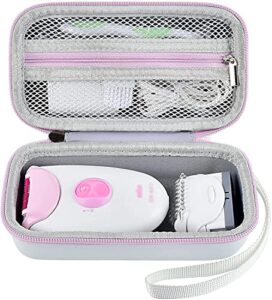 case compatible with braun epilator silk-epil 3 3-270, storage for hair removal shaver & trimmer for women, holder for facial epilator & razors head, cleaning brush, charger (box only)