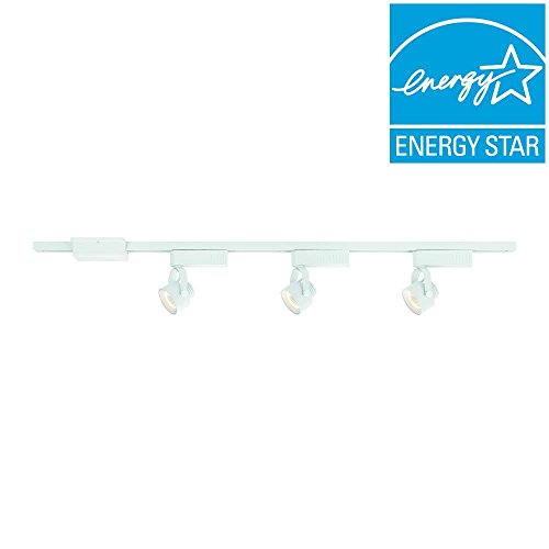 Hampton Bay 44 in. 3-Light White Integrated LED Track Lighting Kit with Gimbal Metal Shade