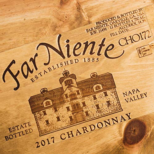 Far Niente Estate Wine Crate Lazy Susan by Alpine Wine Design, Golden Oak Finish