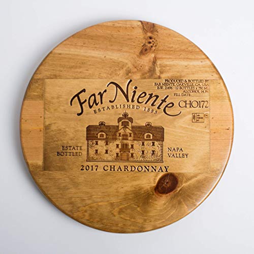 Far Niente Estate Wine Crate Lazy Susan by Alpine Wine Design, Golden Oak Finish