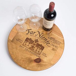 Far Niente Estate Wine Crate Lazy Susan by Alpine Wine Design, Golden Oak Finish