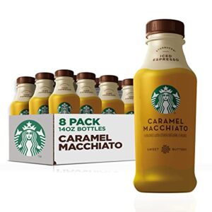 starbucks iced espresso, caramel macchiato, 14oz bottles, (8 pack)